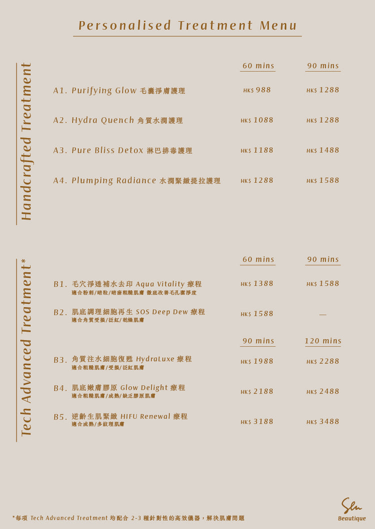 Treatment Menu